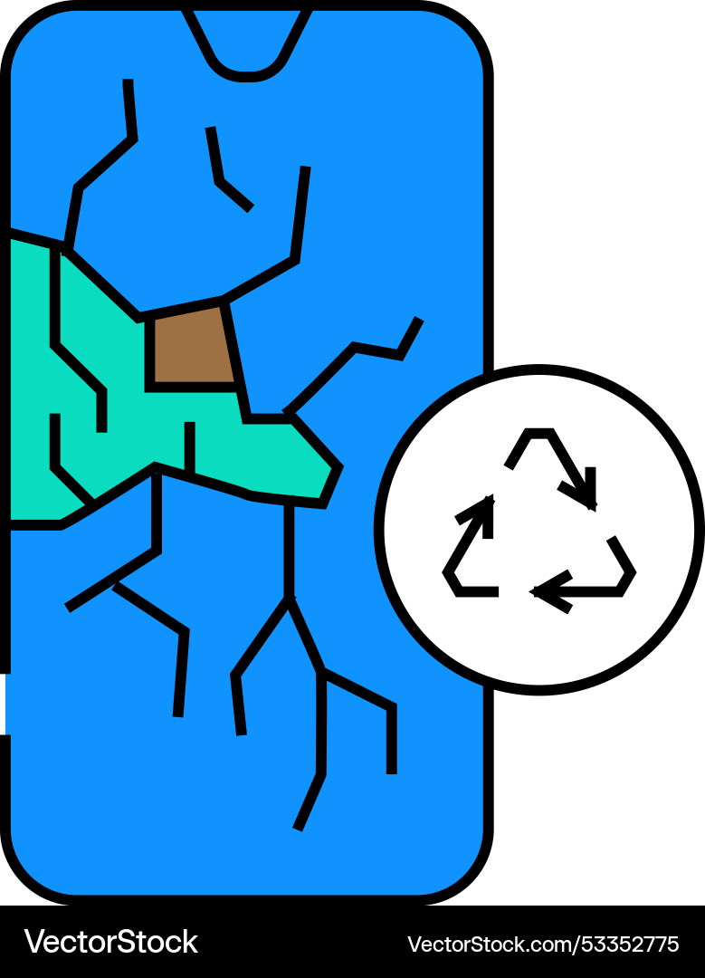 Plastics recycling icon color Royalty Free Vector Image