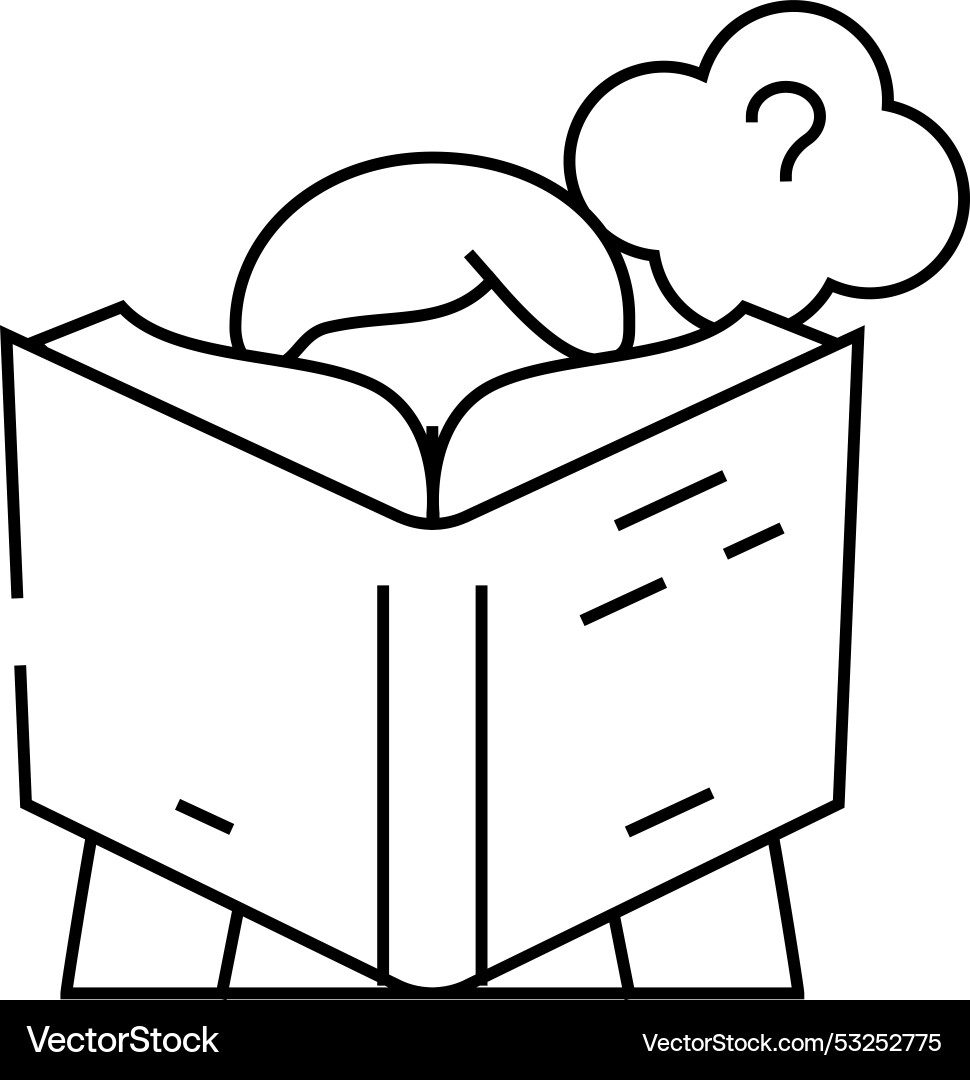 Reading self study line icon Royalty Free Vector Image
