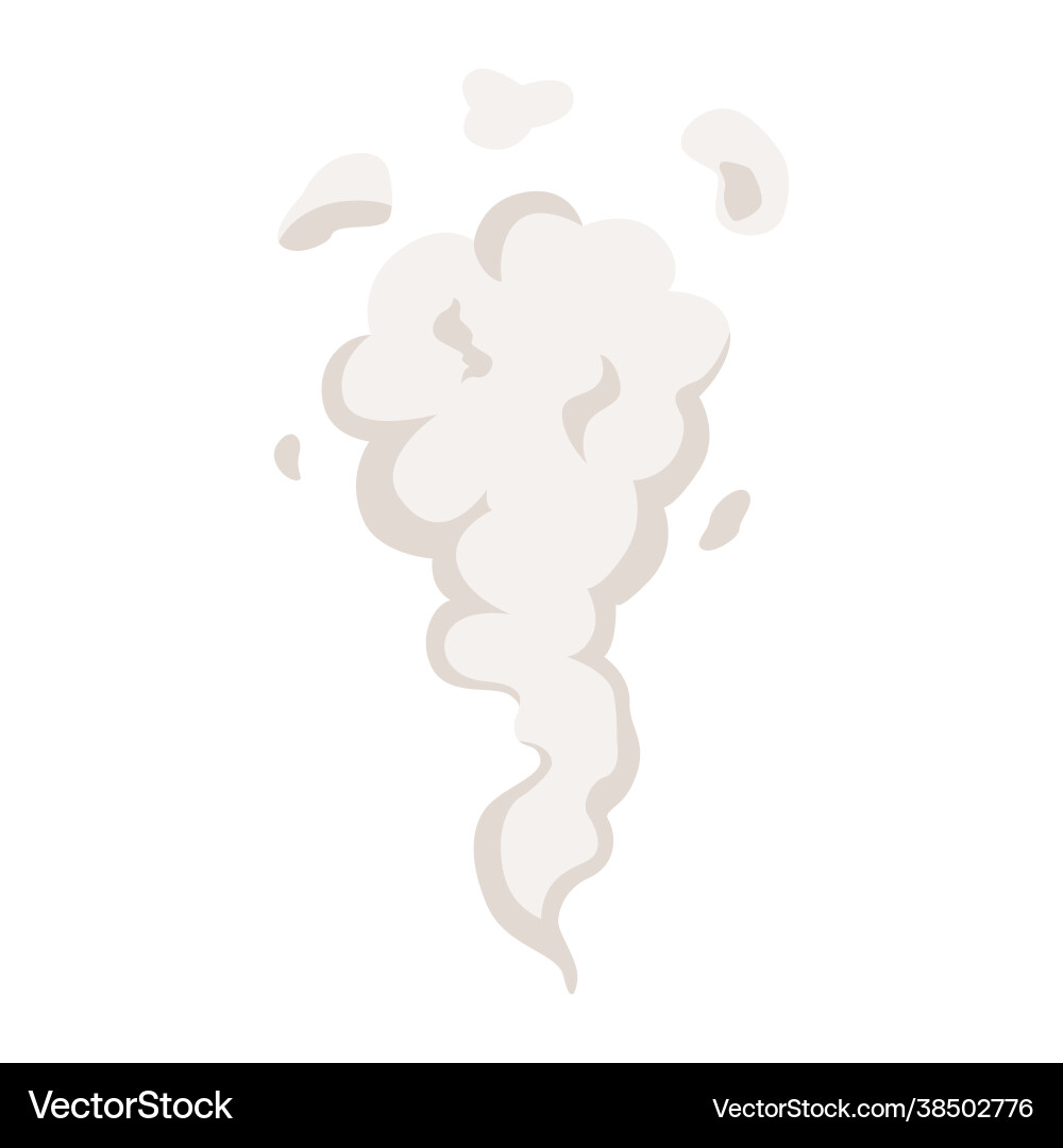 Cartoon explosion steam clouds puff mist fog Vector Image