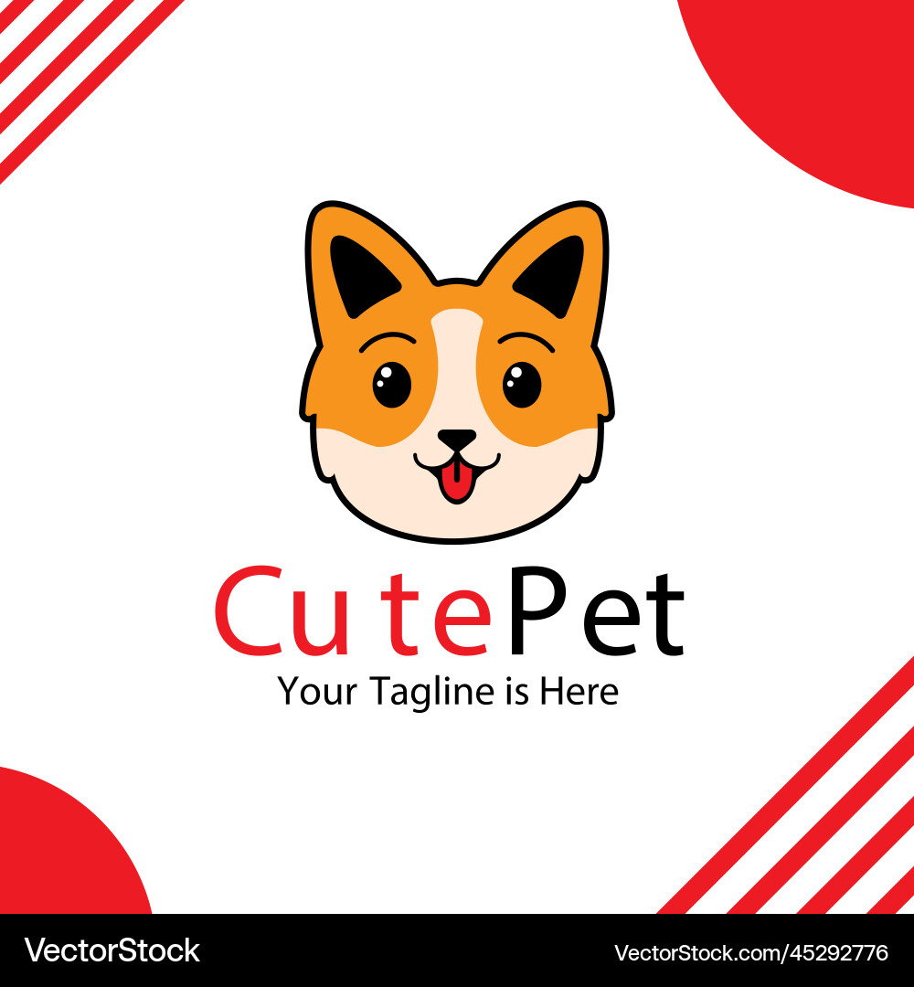 Cute pet logo templete Royalty Free Vector Image