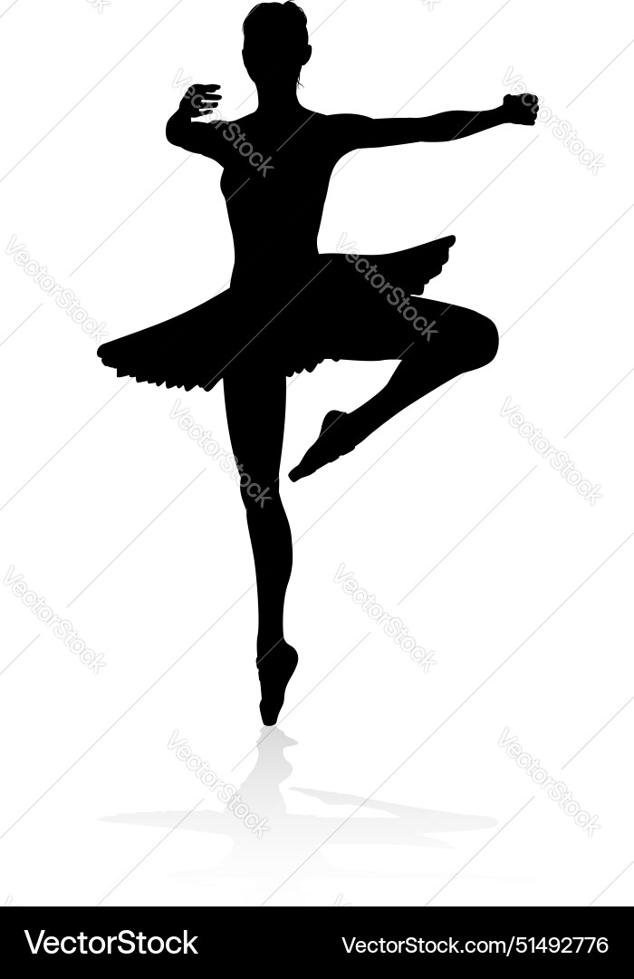 Dancing ballet dancer silhouette Royalty Free Vector Image