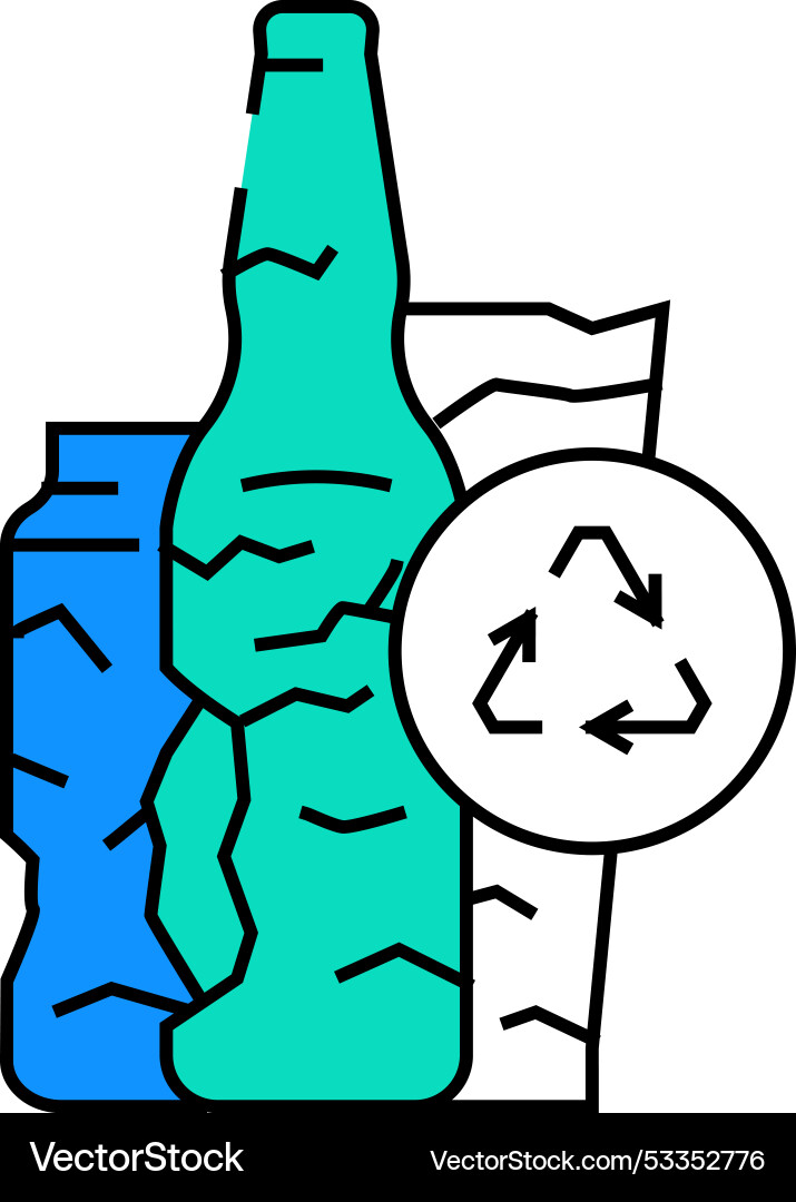 Ewaste waste sorting icon color Royalty Free Vector Image