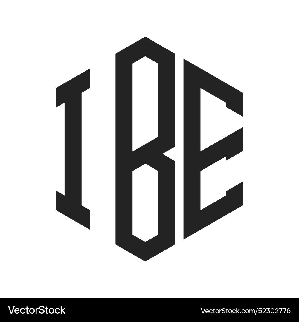 Ibe logo design initial letter monogram Royalty Free Vector