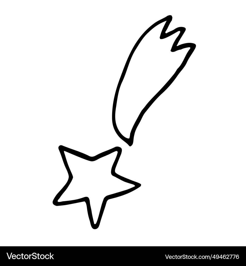 Isolated Shooting Star Doodle Royalty Free Vector Image