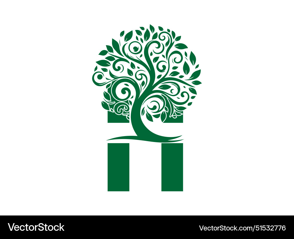 Letter and tree logo Royalty Free Vector Image
