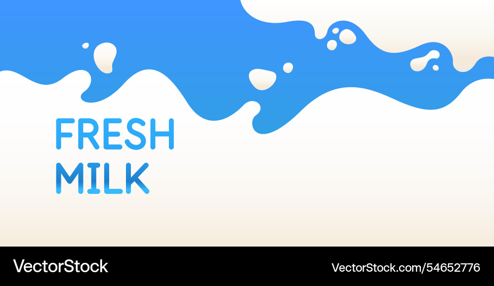 Modern poster fresh milk with splashes Royalty Free Vector