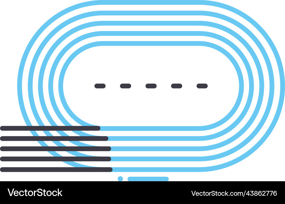 Running track line icon outline symbol Royalty Free Vector