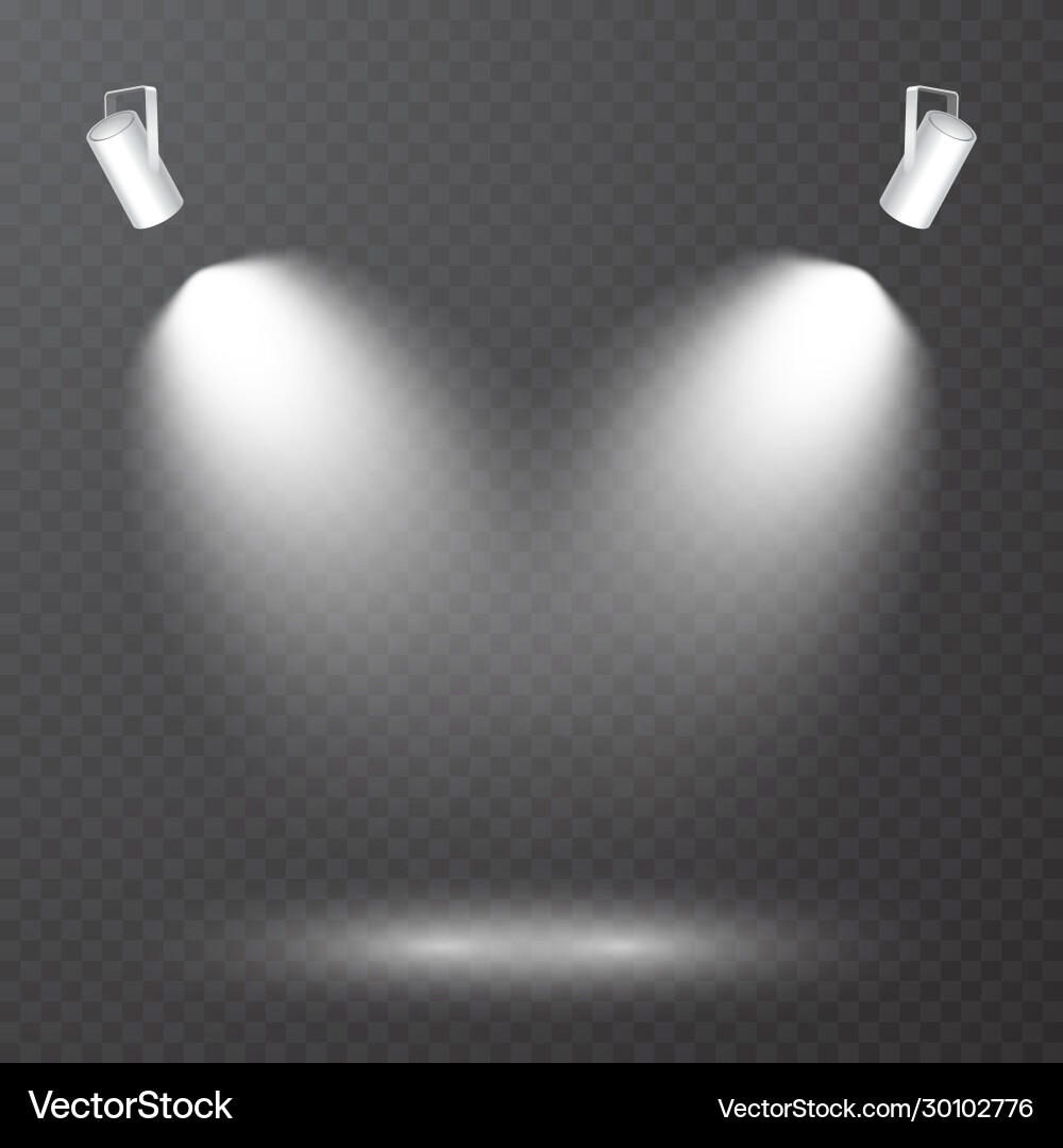 Spotlight set collection on transparent background
