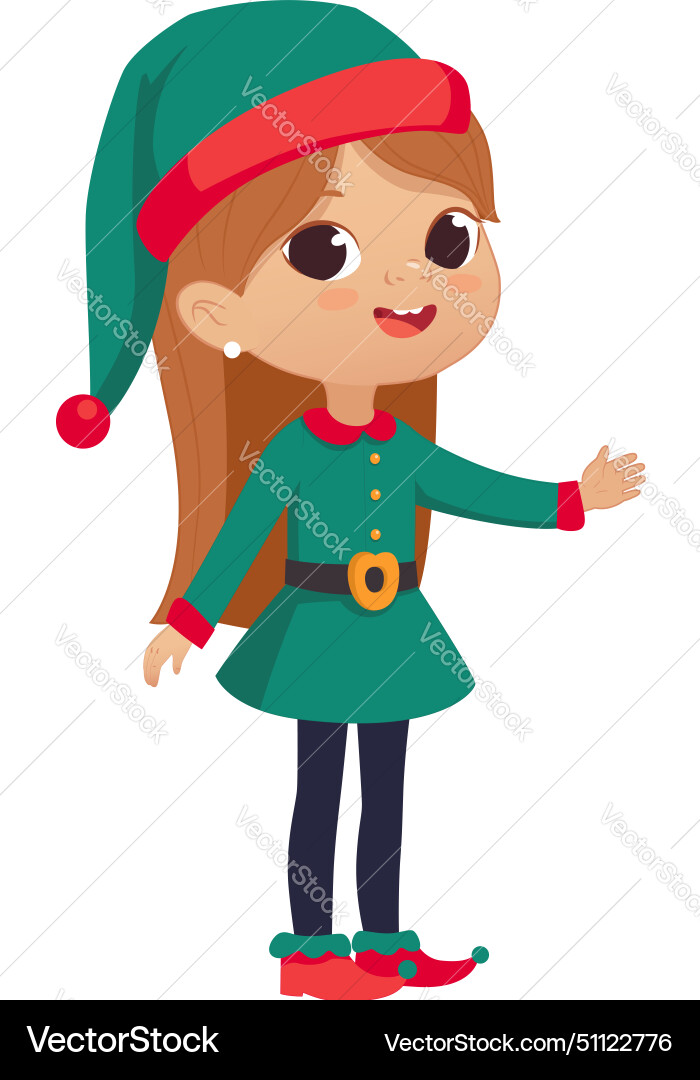 The smiling cute elf girl Royalty Free Vector Image