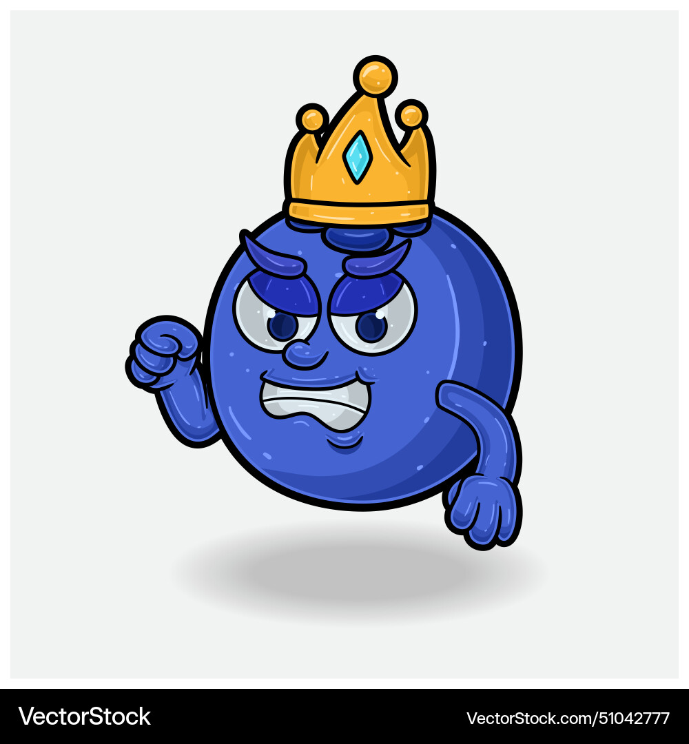 Angry expression with blueberry fruit crown Vector Image