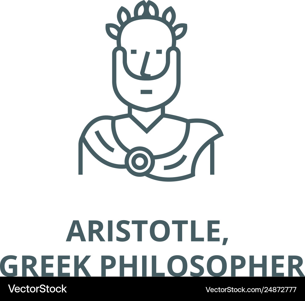 Aristotle greek philosopher line icon Royalty Free Vector