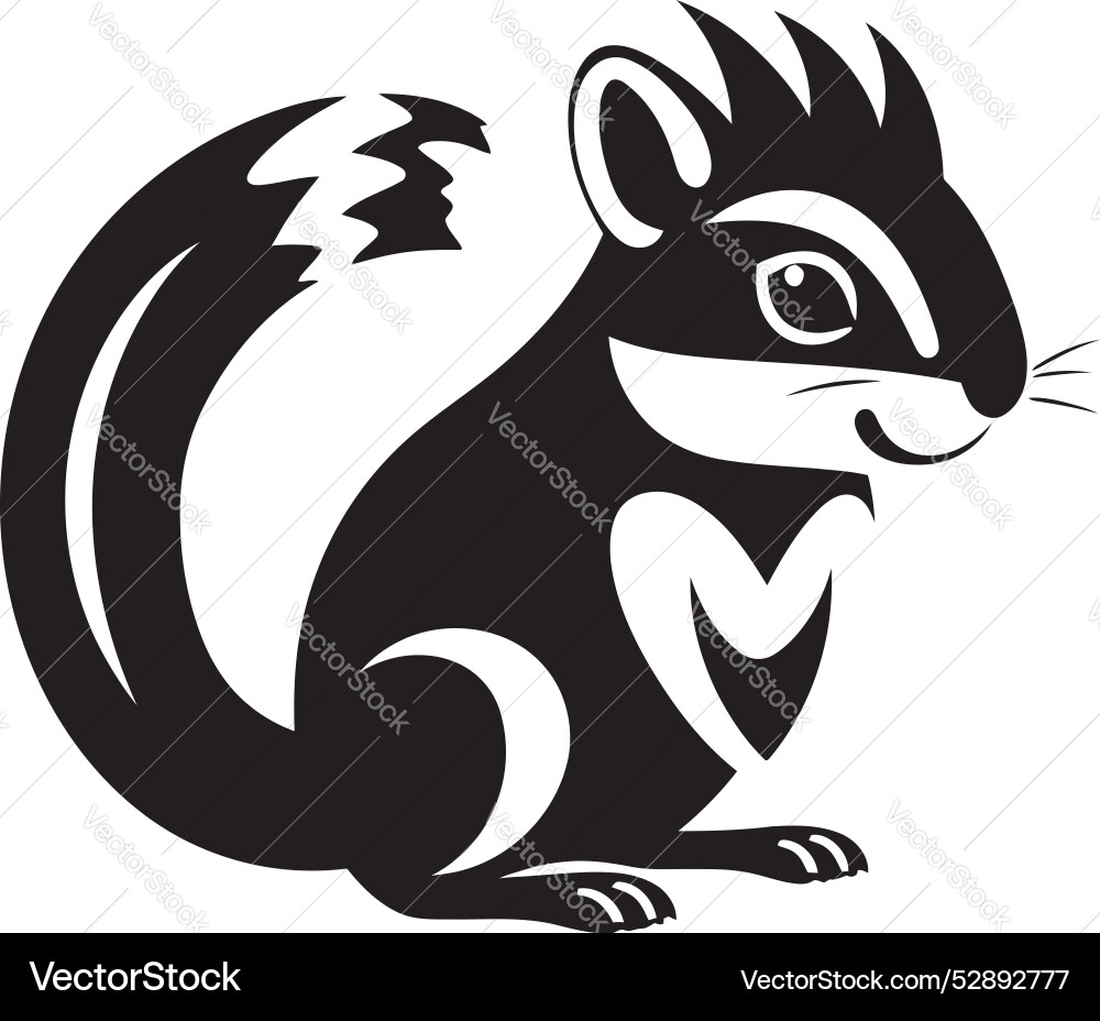 Chipmunk logo design in black Royalty Free Vector Image