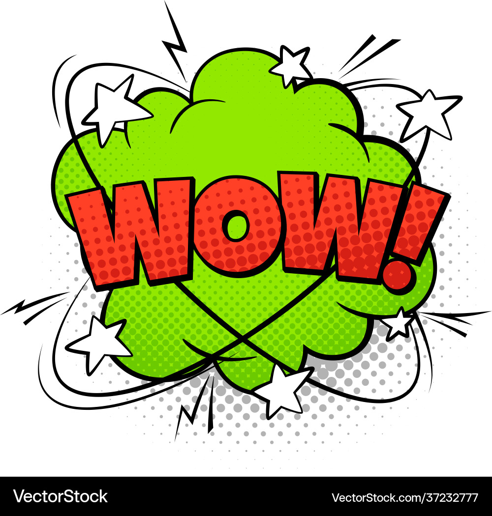 Comic word wow speech bubble cartoon pop Vector Image