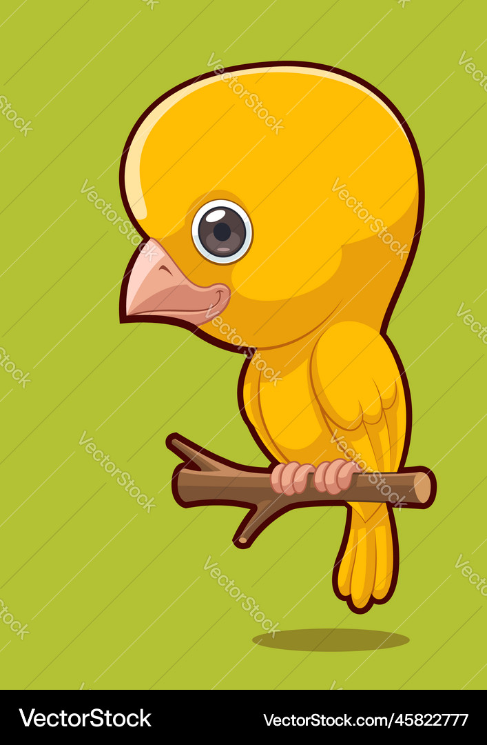 Cute canary bird Royalty Free Vector Image - VectorStock