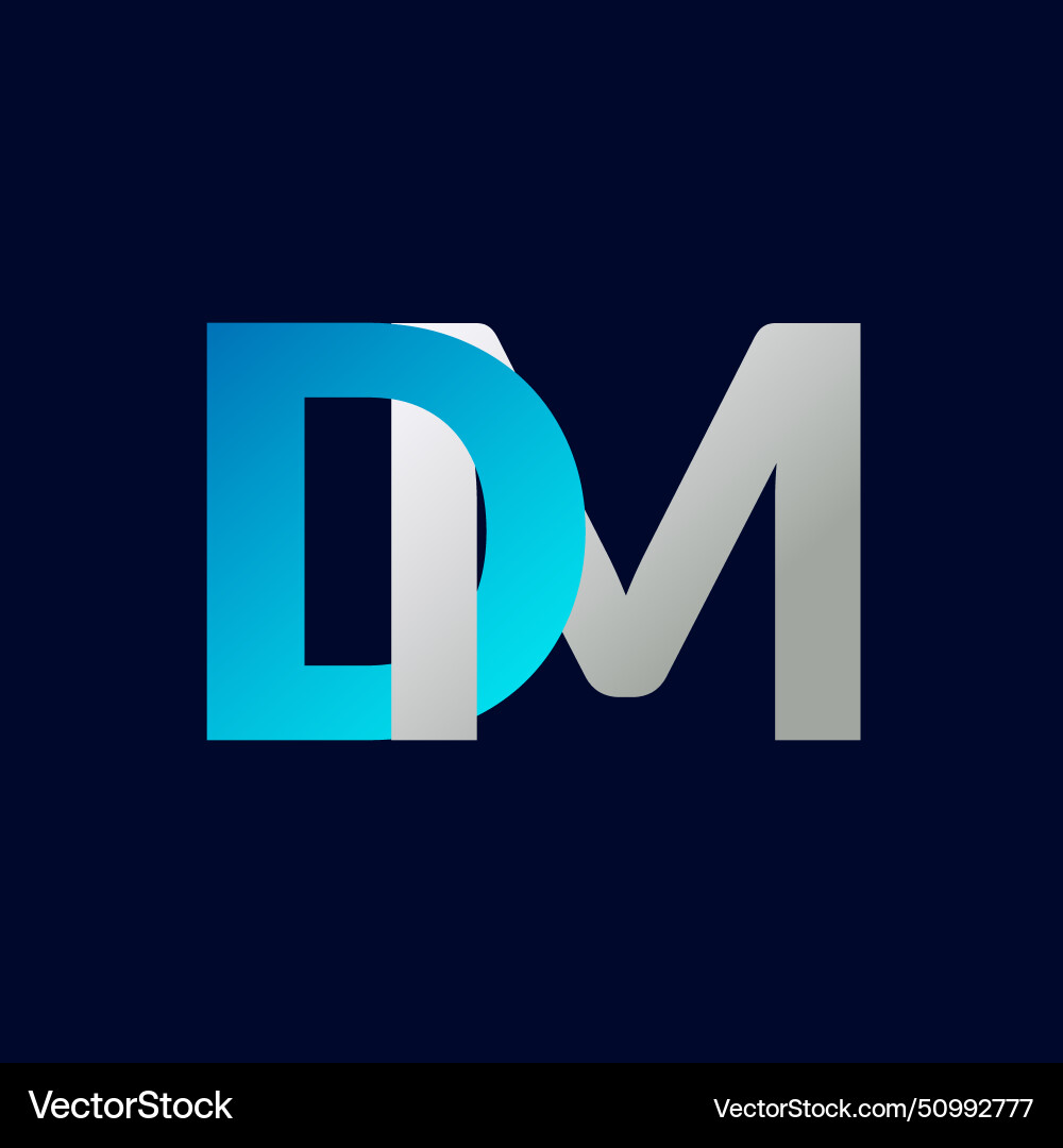 Dm letter logo template design Royalty Free Vector Image
