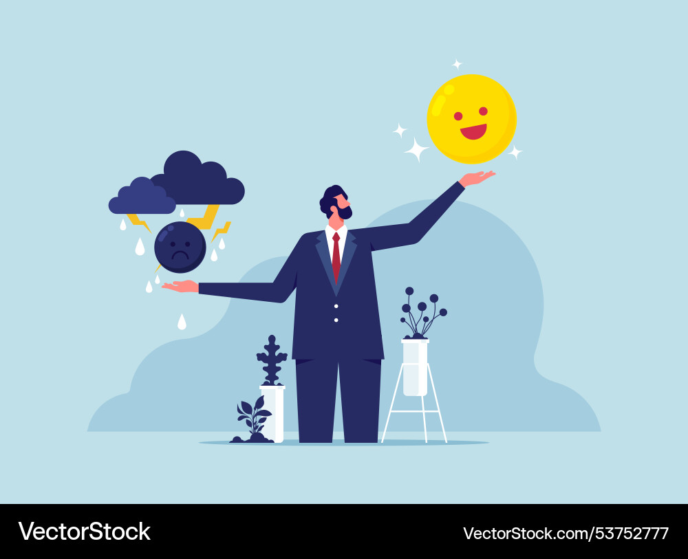 Emotion regulation and depression management Vector Image