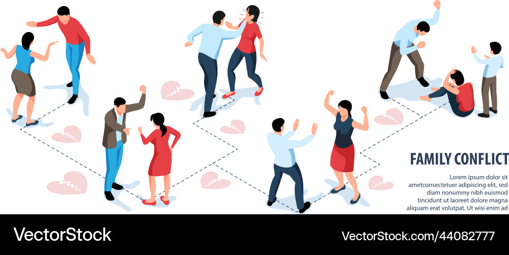 Family conflict infographics Royalty Free Vector Image