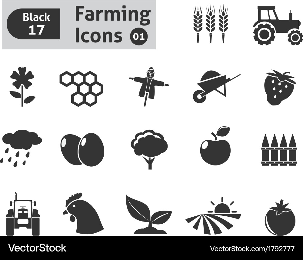 Farming icons Royalty Free Vector Image - VectorStock