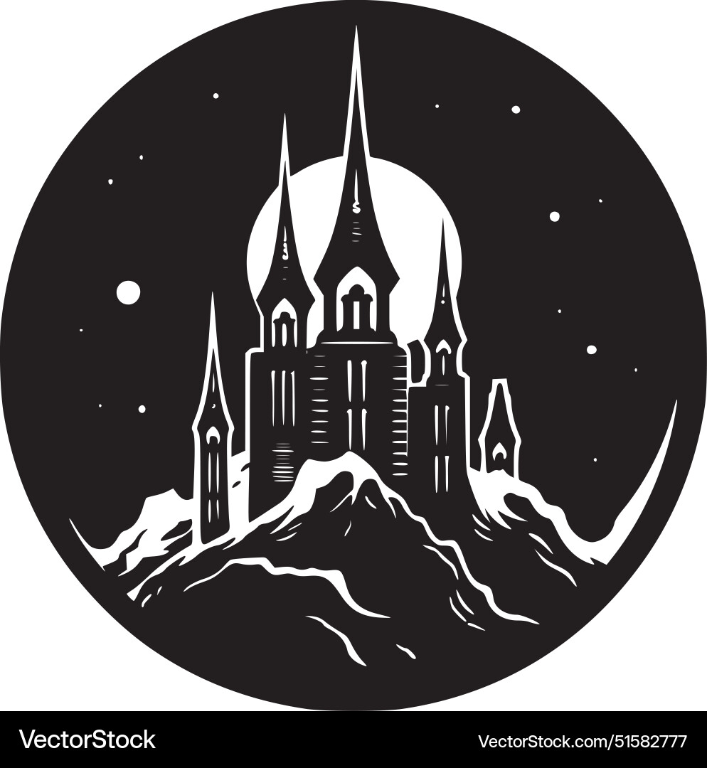 Gothic - black and white isolated icon Royalty Free Vector