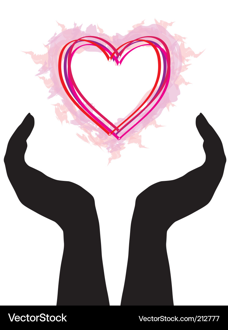 Human hands caring heart Royalty Free Vector Image