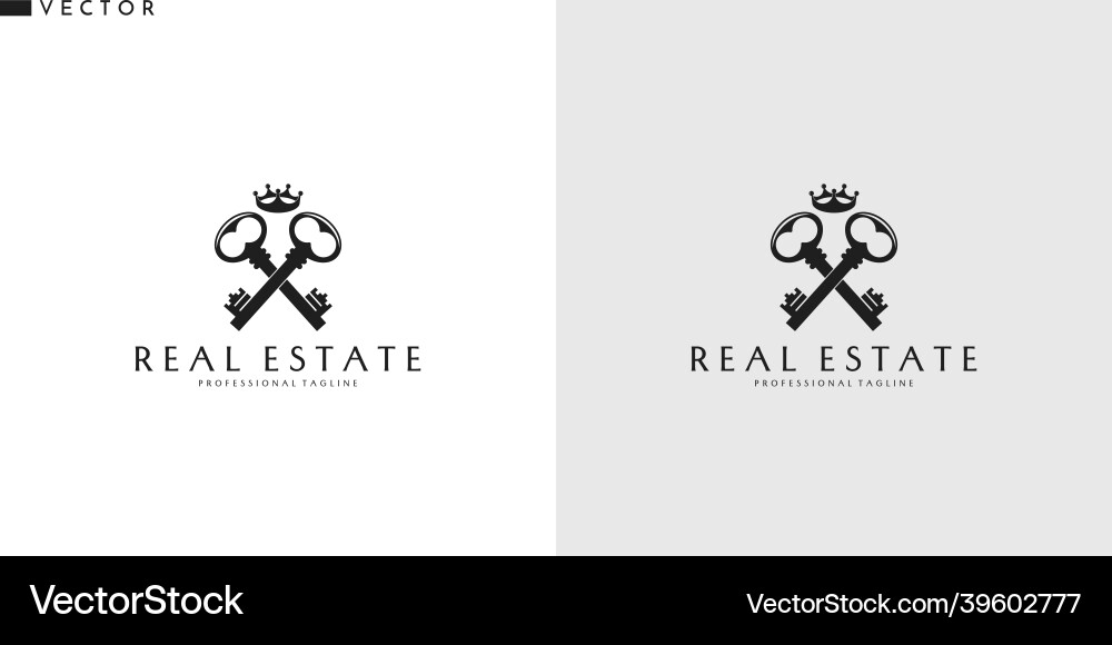 Key with crown logo Royalty Free Vector Image - VectorStock