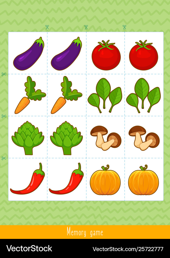 Memory game for kids educational children Vector Image