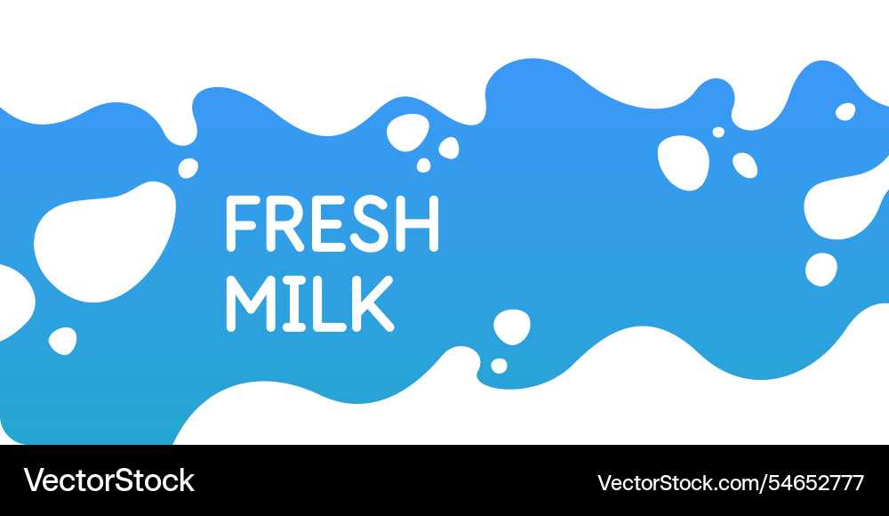 Modern poster fresh milk with splashes Royalty Free Vector