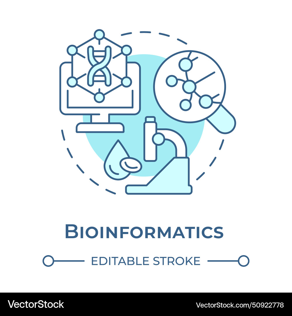 Bioinformatics soft blue concept icon Royalty Free Vector Bioinformatics soft blue concept icon Royalty Free Vector