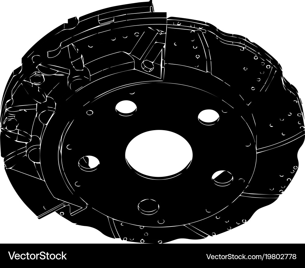 Black brake disc Royalty Free Vector Image - VectorStock