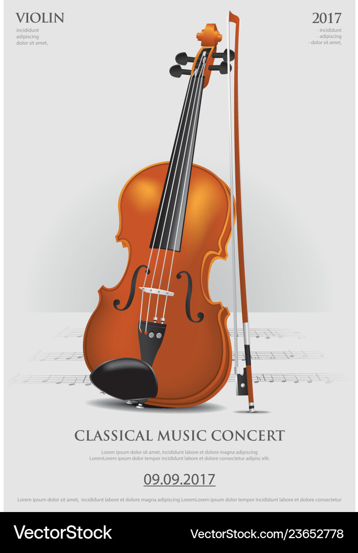 Classical music concept violin Royalty Free Vector Image
