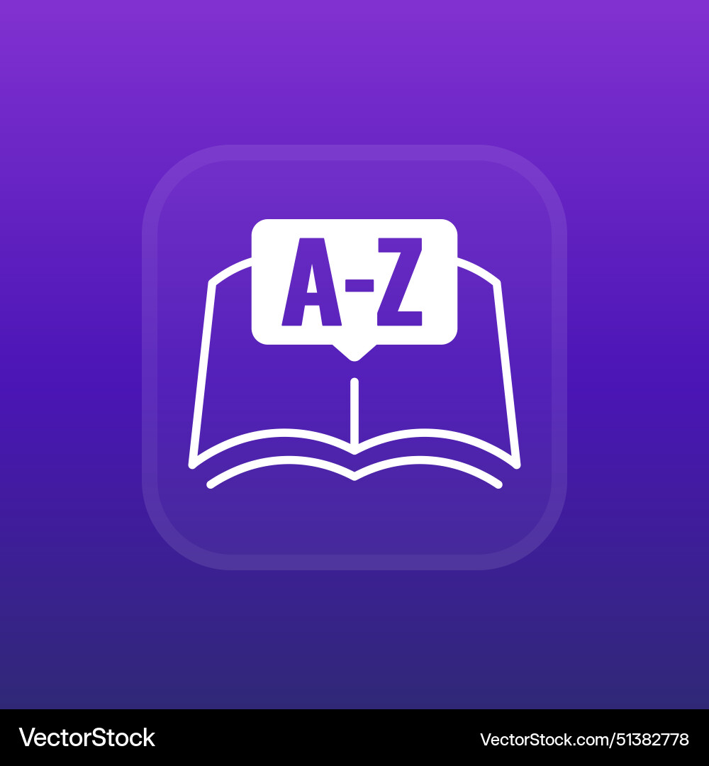 Dictionary or vocabulary book icon Royalty Free Vector Image