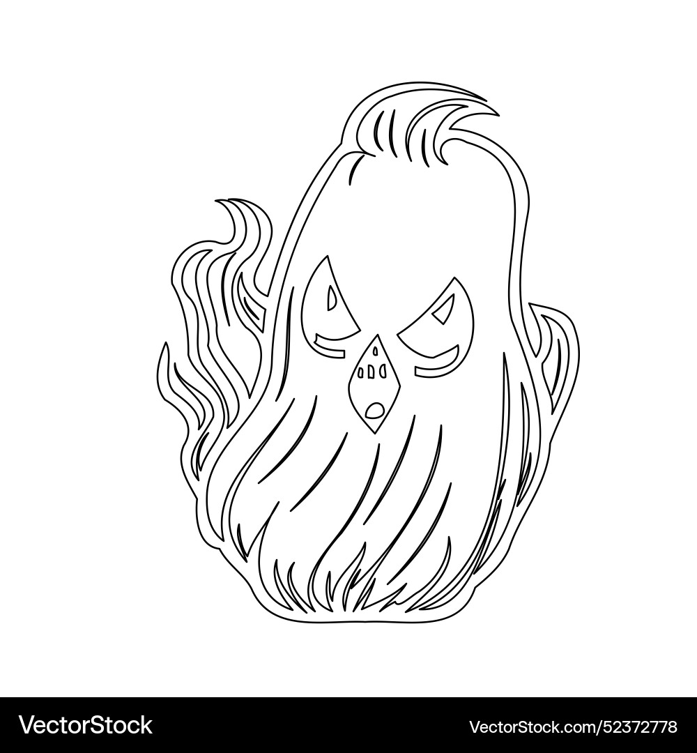 Ghost halloween scary outline sketch Royalty Free Vector