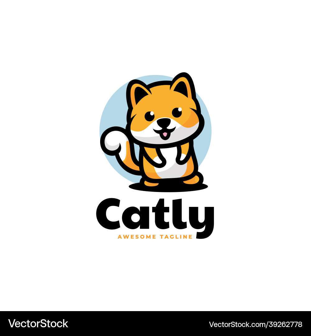 Logo cat simple mascot style Royalty Free Vector Image