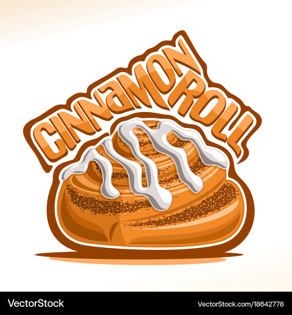 Logo for danish cinnamon roll Royalty Free Vector Image