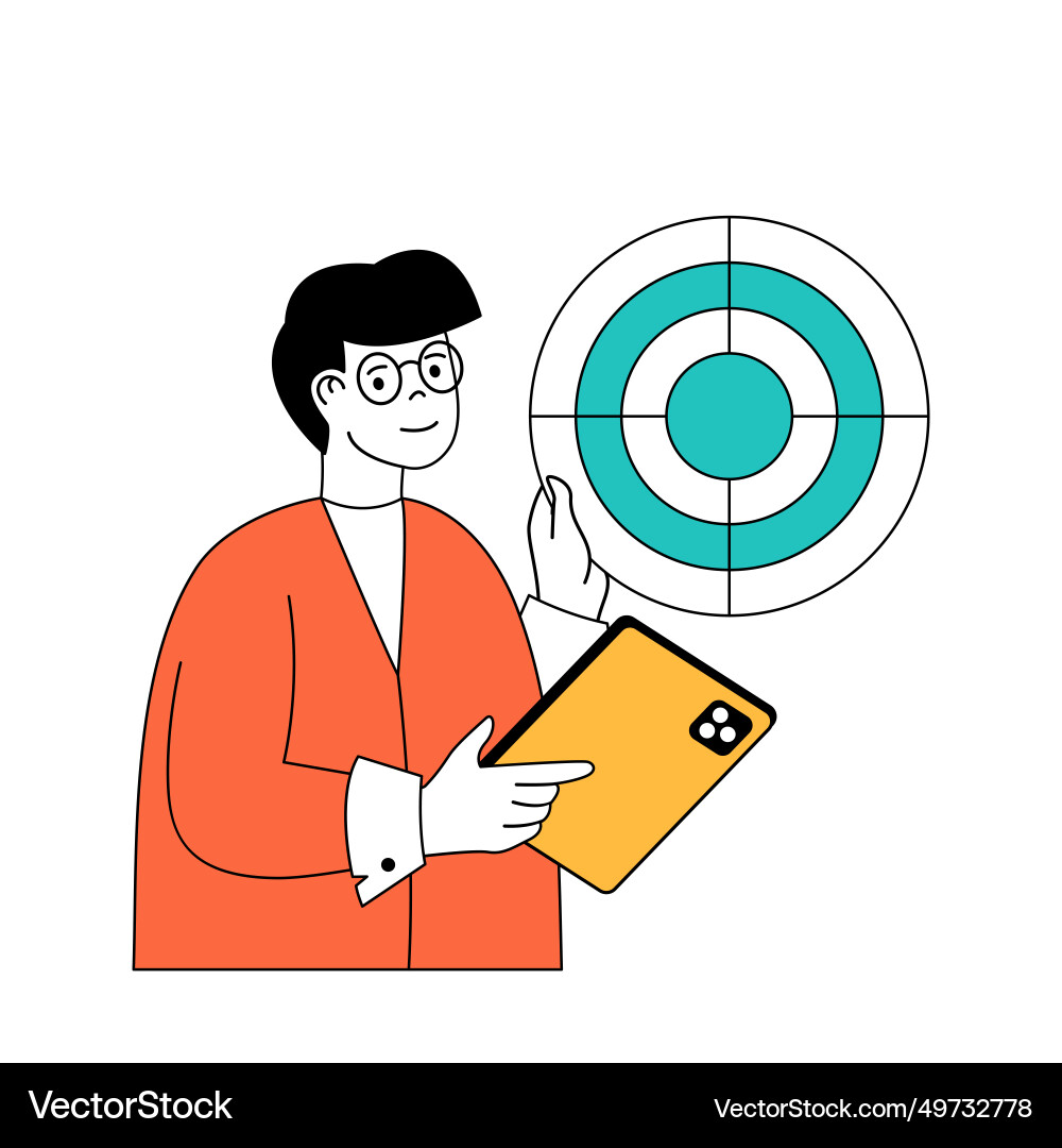 Marketing and development concept with cartoon Vector Image