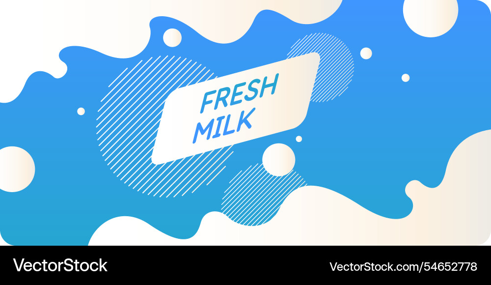 Modern poster fresh milk with splashes Royalty Free Vector