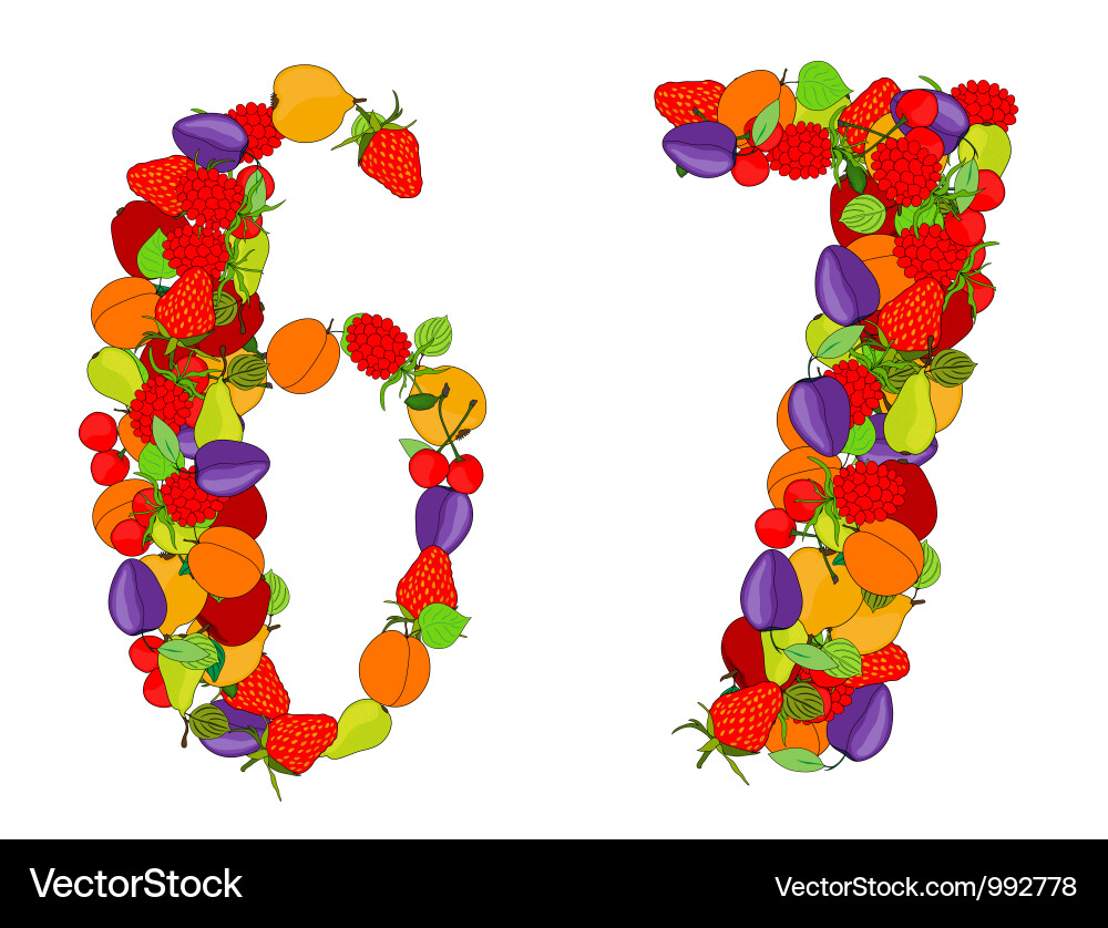 Nummer sechs und sieben Lizenzfreies Vektorbild