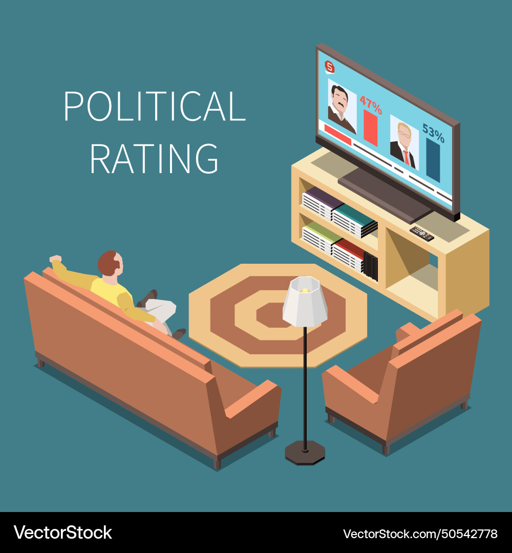 Political rating isometric background Royalty Free Vector