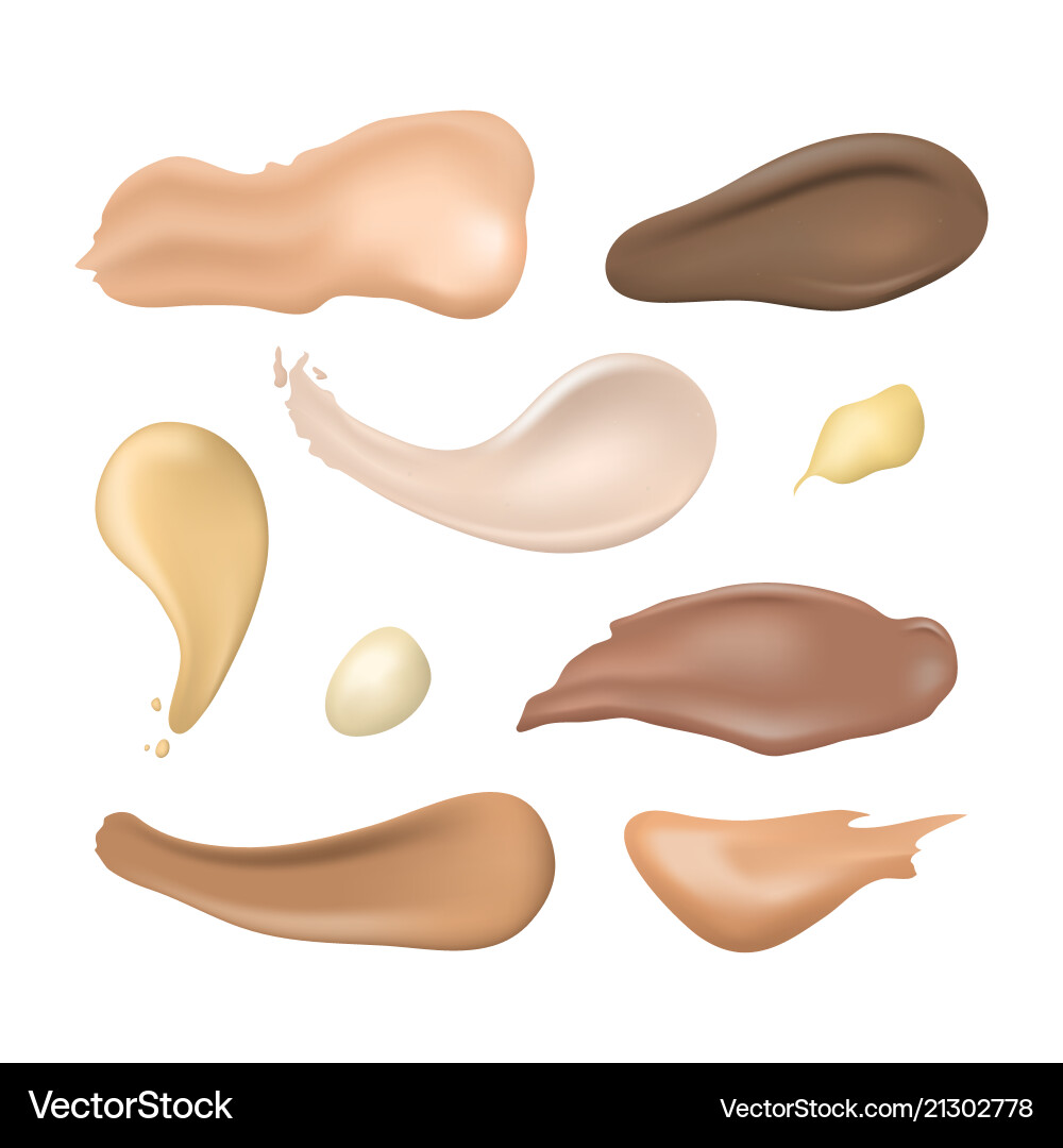 Realistic detailed 3d cosmetic concealer strokes Vector Image