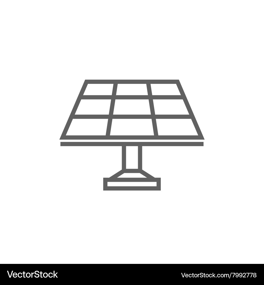 Solar Panel Icon - Line Art Royalty Free Vector Image