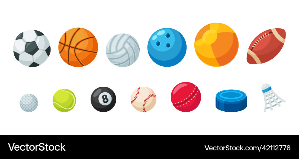 Sports Balls Collection Royalty Free Vector Image