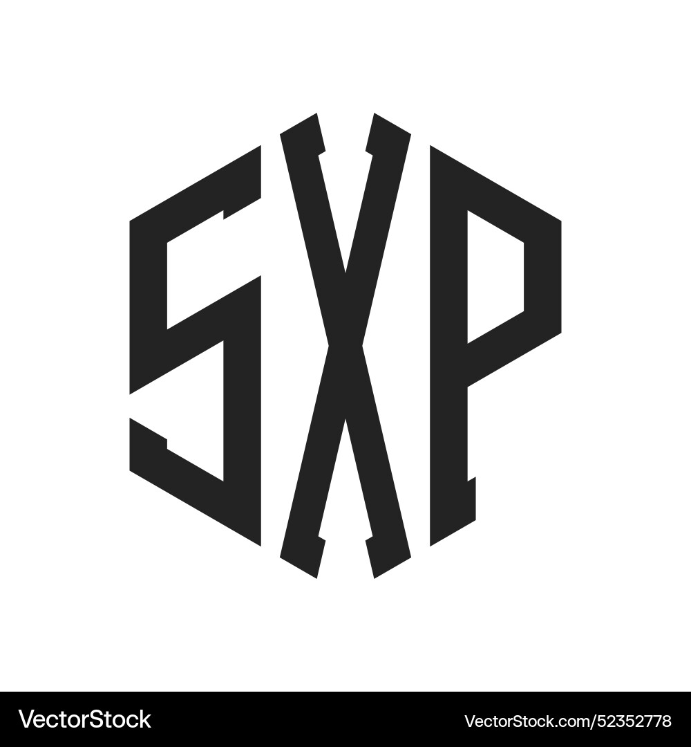 Sxp logo design initial letter monogram Royalty Free Vector
