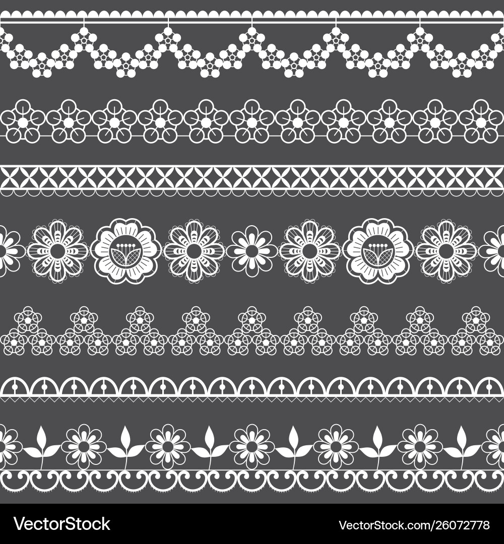 Vintage Lace Wedding Border Royalty Free Vector Image