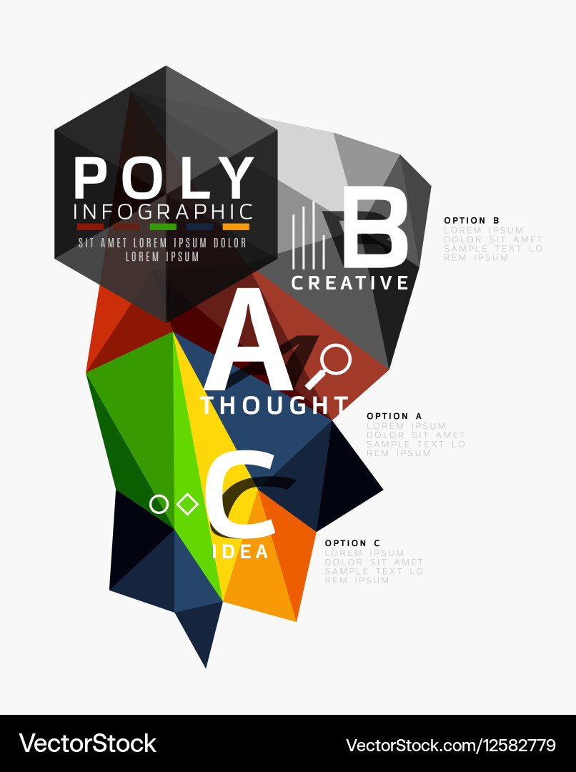 Abstract polygonal infographics Royalty Free Vector Image