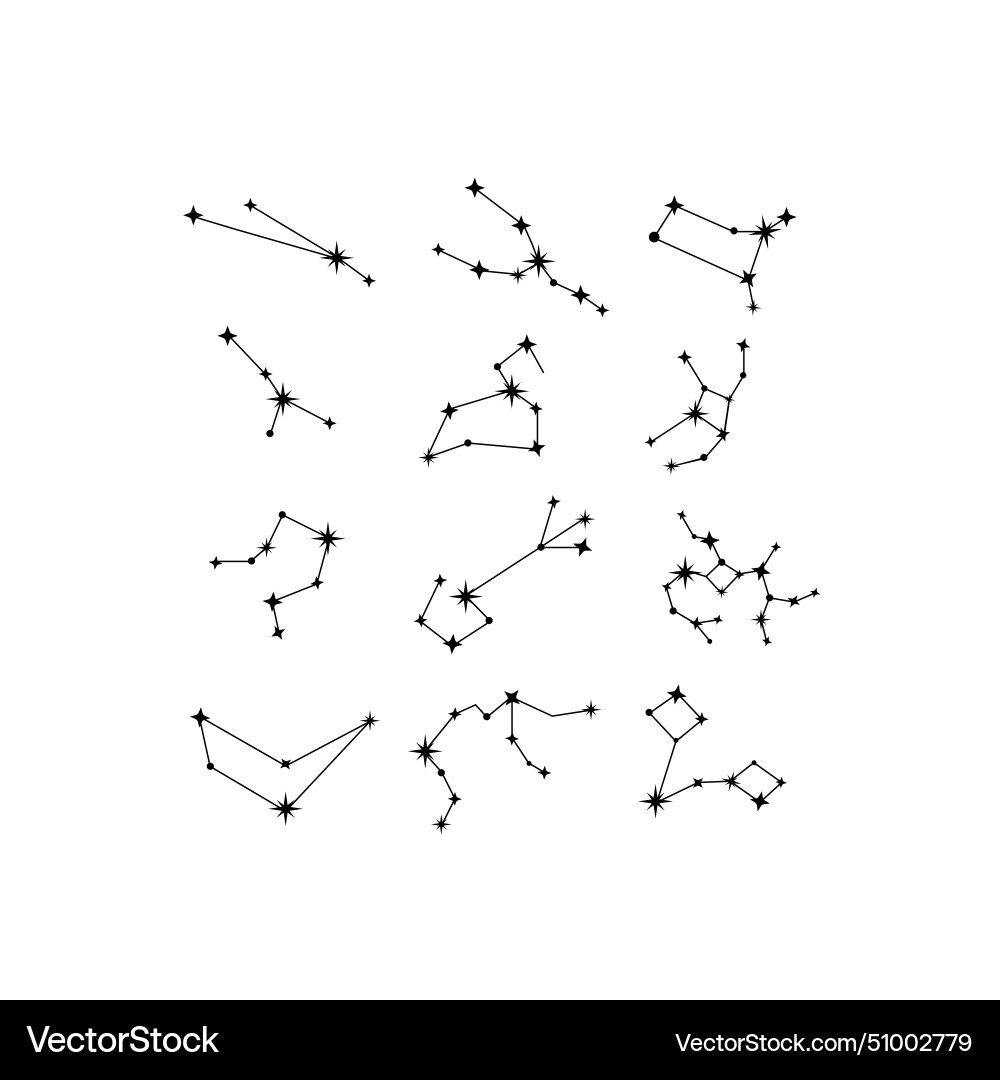 Astrology constellations set isolated on white Vector Image