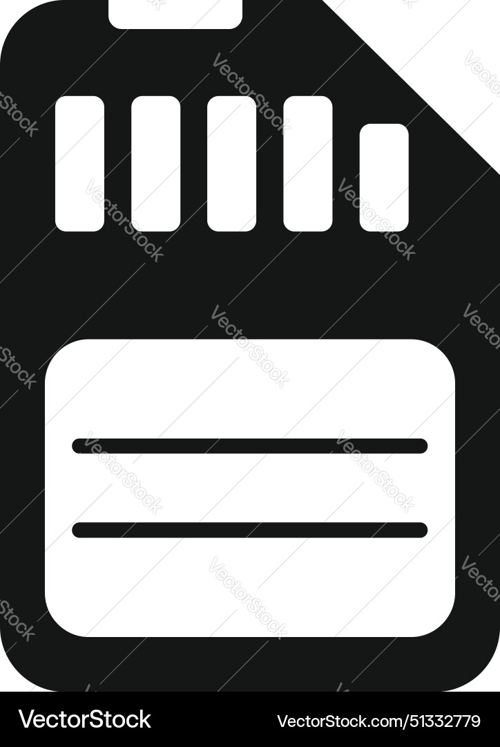 Black sd memory card icon Royalty Free Vector Image