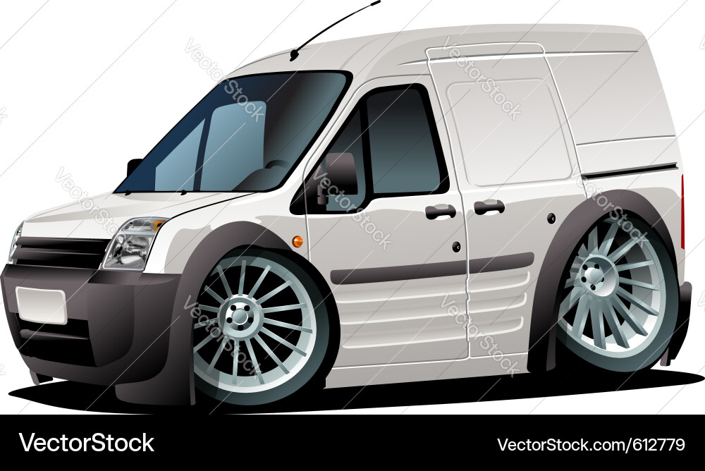 Cartoon delivery van Royalty Free Vector Image