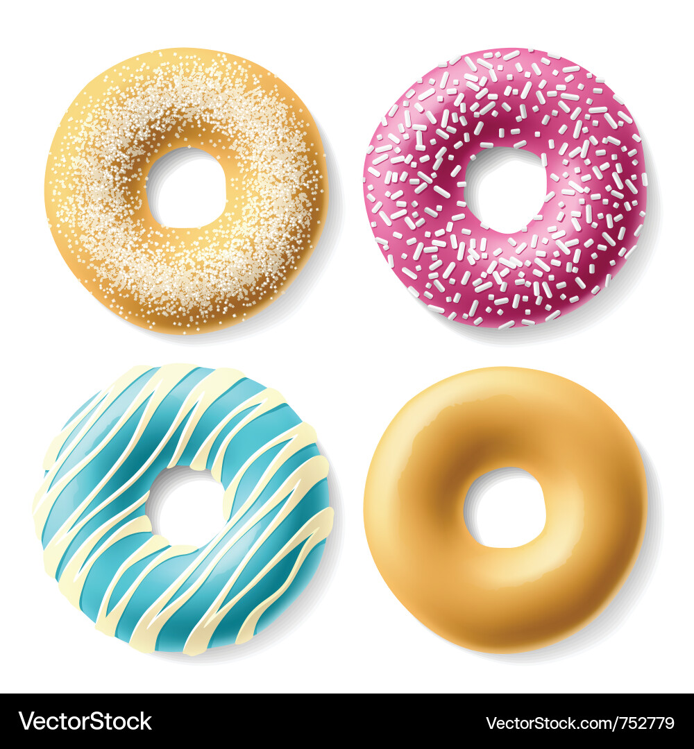 Colorful donuts Royalty Free Vector Image - VectorStock