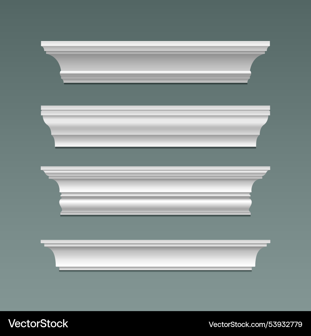 Crown cornice trim for ceiling wall moulding Vector Image