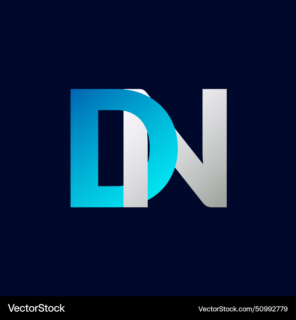 Dn letter colorful logo in the circle design Vector Image